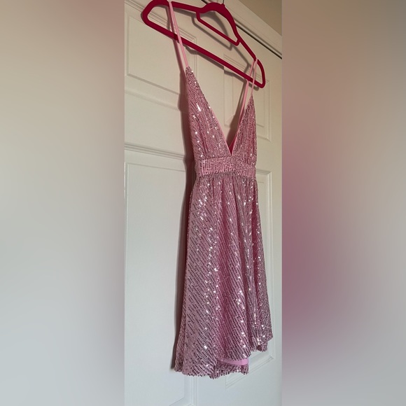 SHEIN | Dresses | Nwt Pink Sparkly Sequin Sequence Mini Party Dress ...